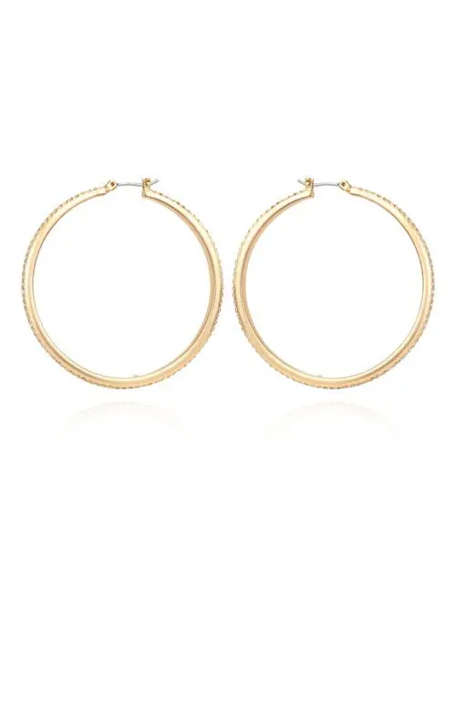 Guess Tone Crystal Hoop Earrings - Gold
