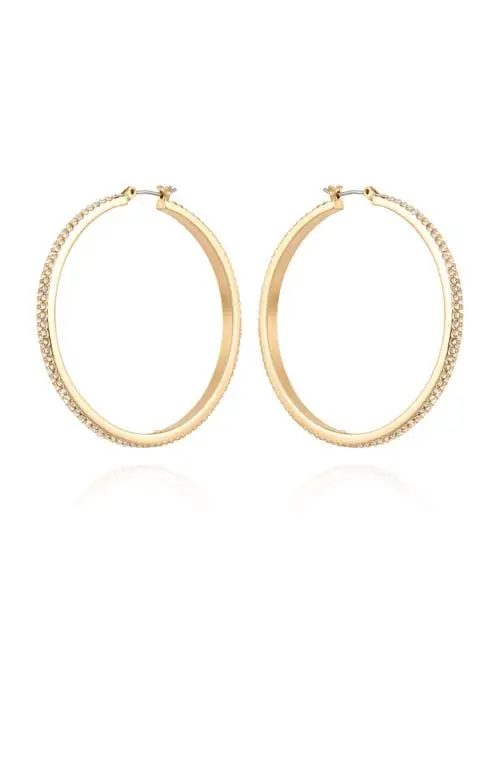 Guess Tone Crystal Hoop Earrings