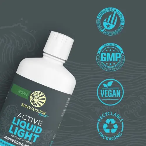 SUNWARRIOR Liquid Light Fulvic Acid Trace Mineral Liquid Complex, Vegan