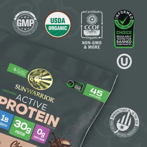 SUNWARRIOR Organic Active Protein Powder - Chocolate/2.25kg
