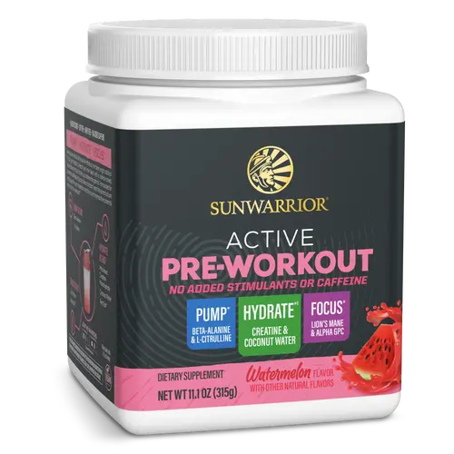 SUNWARRIOR Active Pre-workout Powder, Non Stim - Watermelon