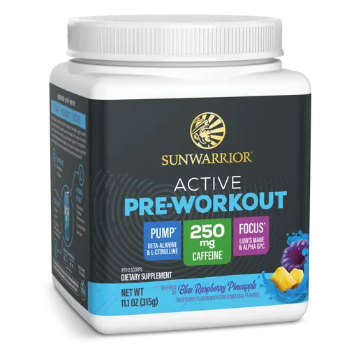 SUNWARRIOR Active Pre-workout Powder Tub - Blue Raspberry Pineapple