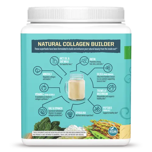 SUNWARRIOR Organic Collagen Building Protein Peptides Powder, Tahitian Vanilla