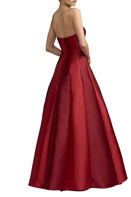 Mac Duggal Strapless Paneled Mikado Ballgown