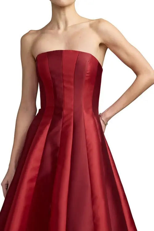 Mac Duggal Strapless Paneled Mikado Ballgown