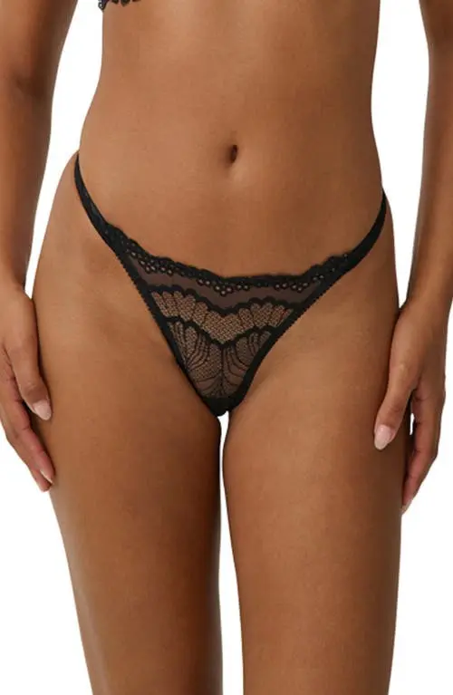 KAT THE LABEL Belvedere Lace Thong - Black