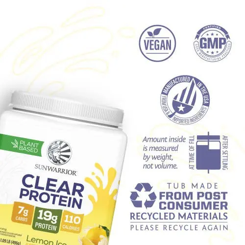 SUNWARRIOR Clear Plant Protein Powder - Lemon Ice