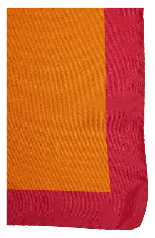 Saint Laurent Silk Square Scarf - 7573 Orange/red