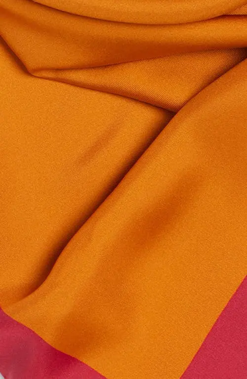 Saint Laurent Silk Square Scarf - 7573 Orange/red
