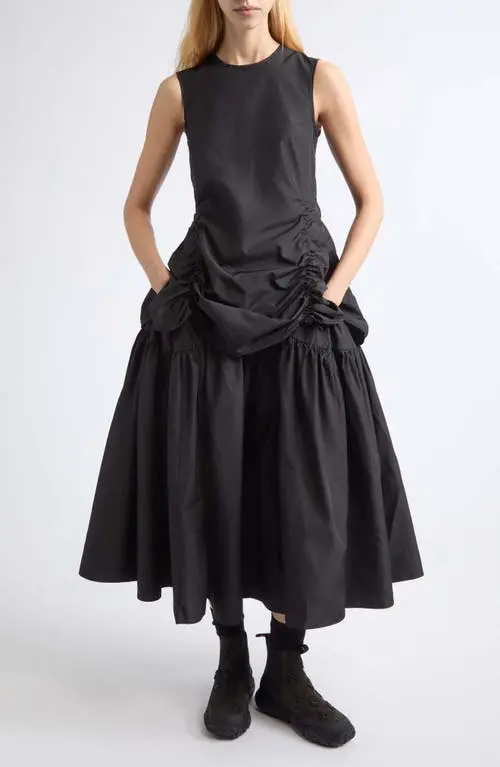 Cecilie Bahnsen Unika Ruched Recycled Faille Top - Black