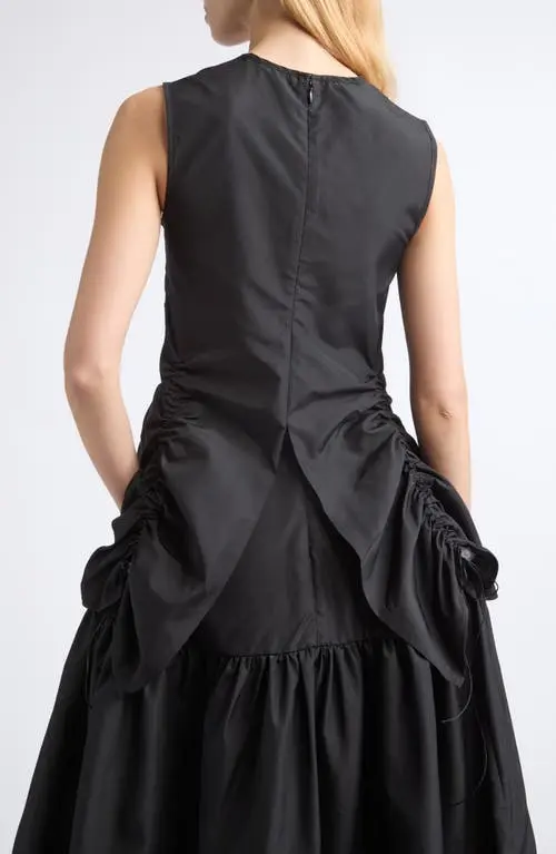 Cecilie Bahnsen Unika Ruched Recycled Faille Top - Black