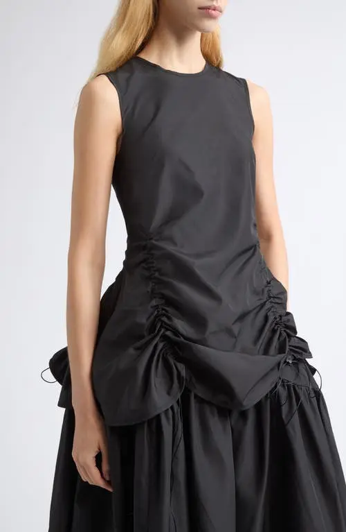Cecilie Bahnsen Unika Ruched Recycled Faille Top - Black