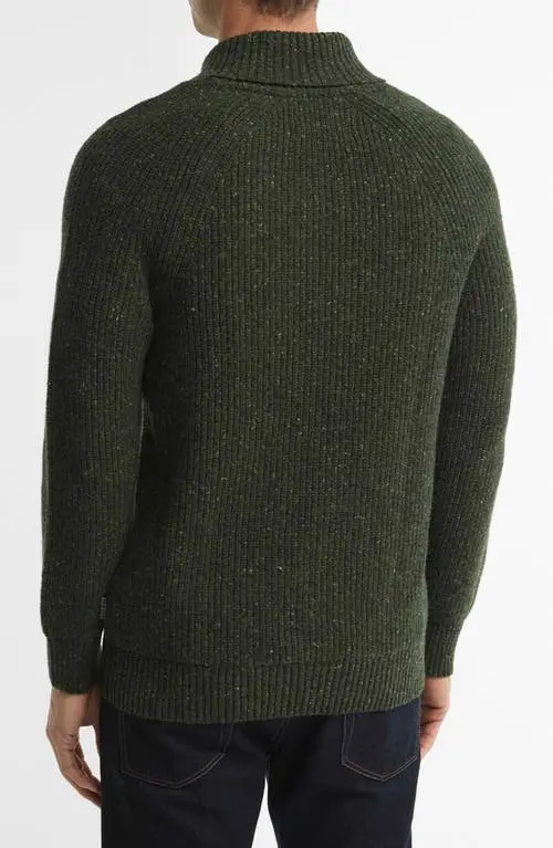 Barbour Essentials Fleck Shawl Collar Sweater - Olive