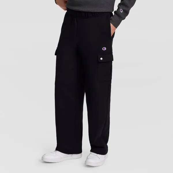 Champion Fleece Cargo Pant, C Logo - Black