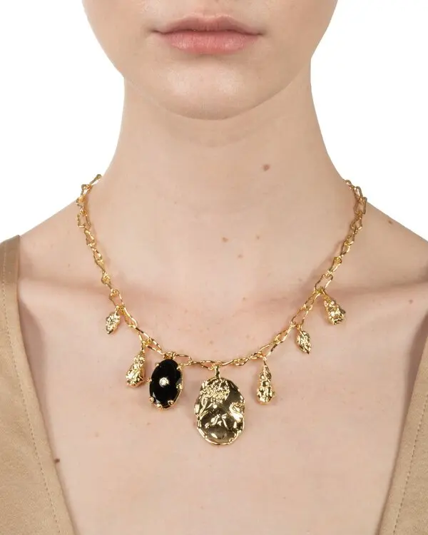 Alexis Bittar Georgian Charm Necklace - Black Agate