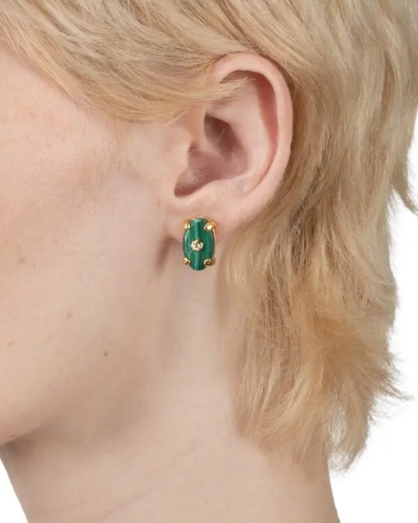 Alexis Bittar Georgian Stone Post Earring - Malachite