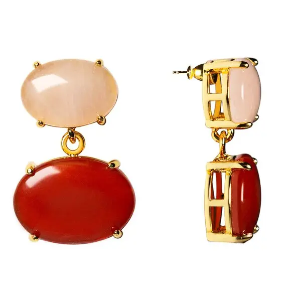 CRYSTALLINE JEWELLERY Pink / Red Blush & Ruby Earrings - Pink/red