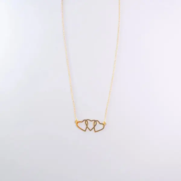 SARAS FINE JEWELLERY Del Hearts Necklace