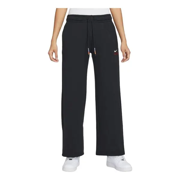Nike Nsw Lny Fleece Wide Leg Pants - Black