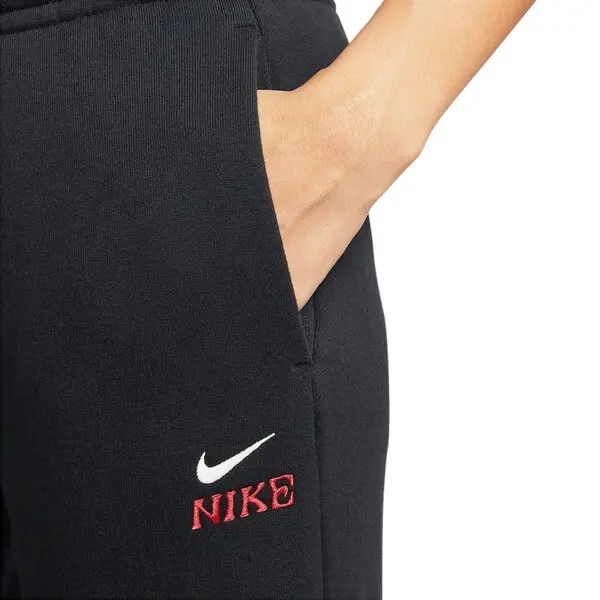 Nike Nsw Lny Fleece Wide Leg Pants - Black