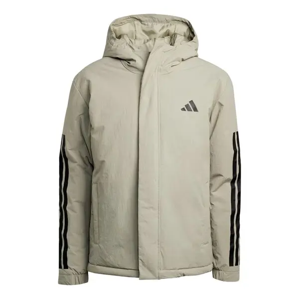 Adidas Climawarm 3-stripes Insulated Hooded Jacket Asia Sizing - Silver Pebble