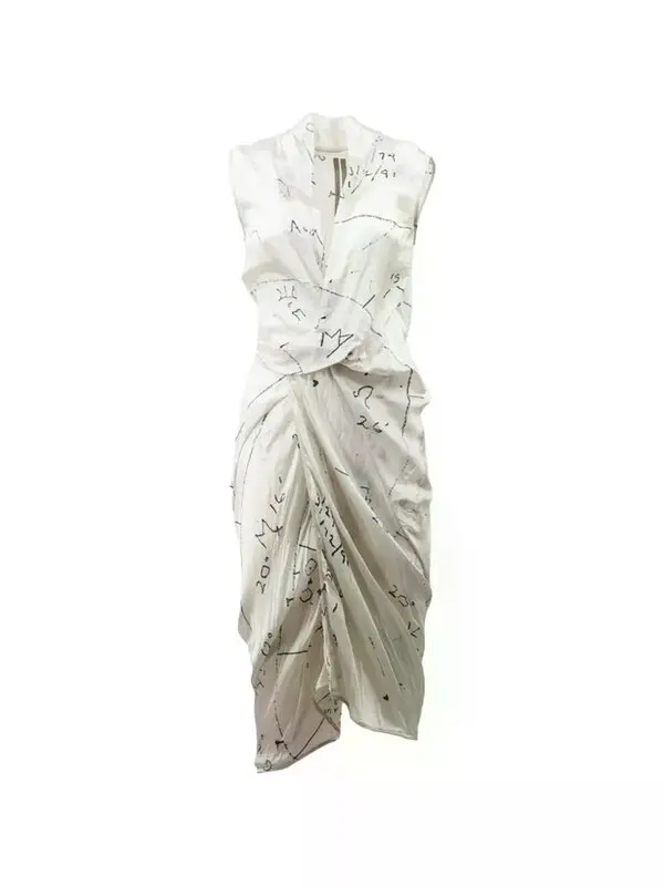 Rick Owens Graphic-print Twisted Dress - Neutrals