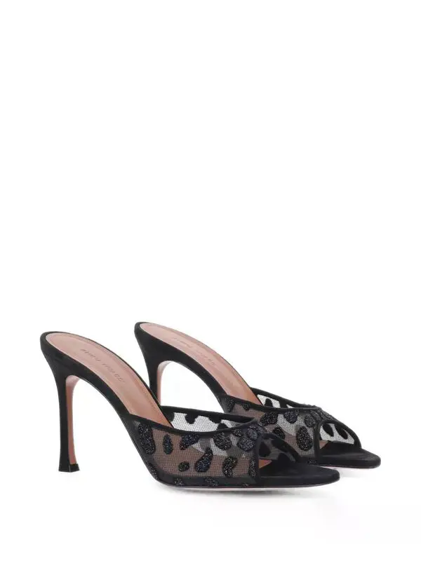 Amina Muaddi Alexa Leopard-print Mesh Sandals