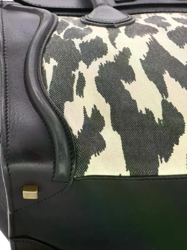 Celine Luggage Bag Printed Canvas And Leather Mini Satchel