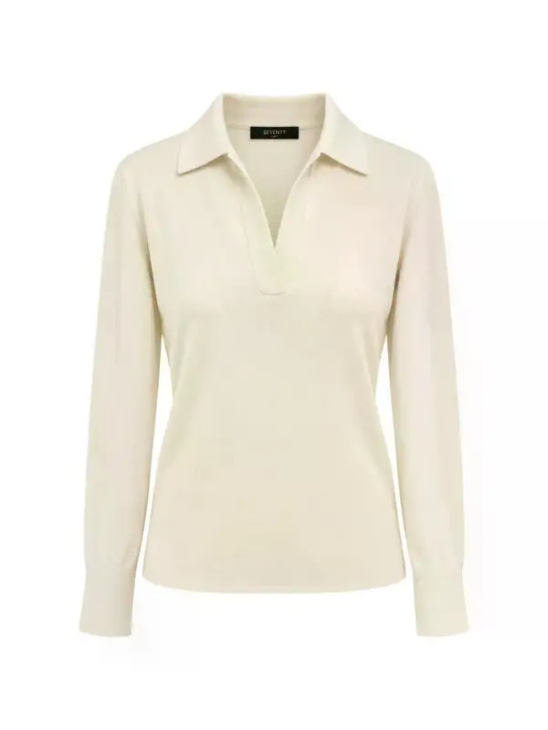 Seventy Polo-collar Long-sleeve Sweater