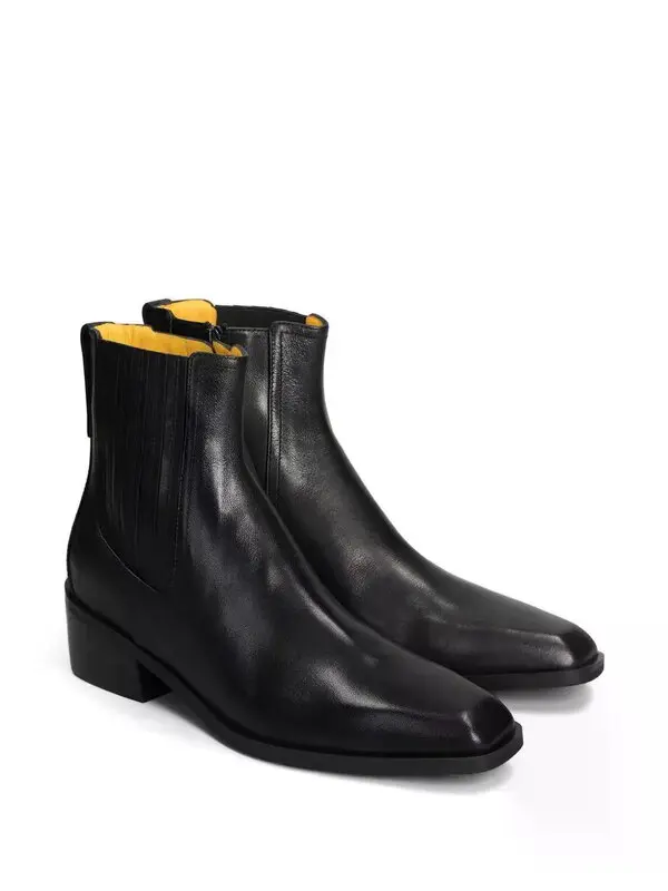 MARA BINI Square-toe Leather Ankle Boots