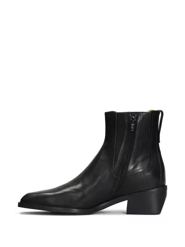 MARA BINI Square-toe Leather Ankle Boots
