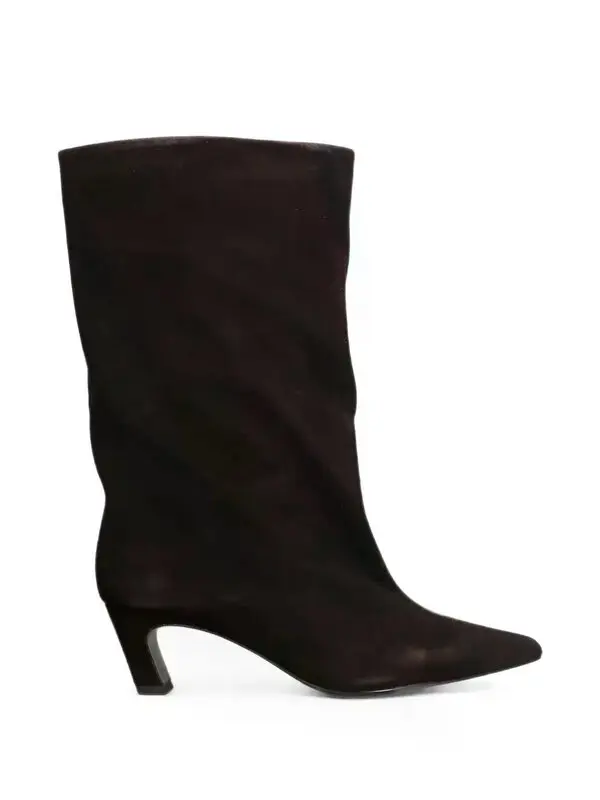 Ash Pointed-toe Suede Knee-high Boots - Brown
