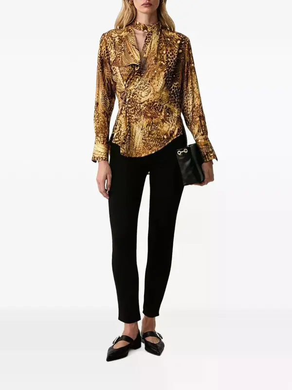 ALLSAINTS Animal-print Twisted Blouse - Brown