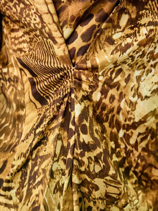 ALLSAINTS Animal-print Twisted Blouse - Brown