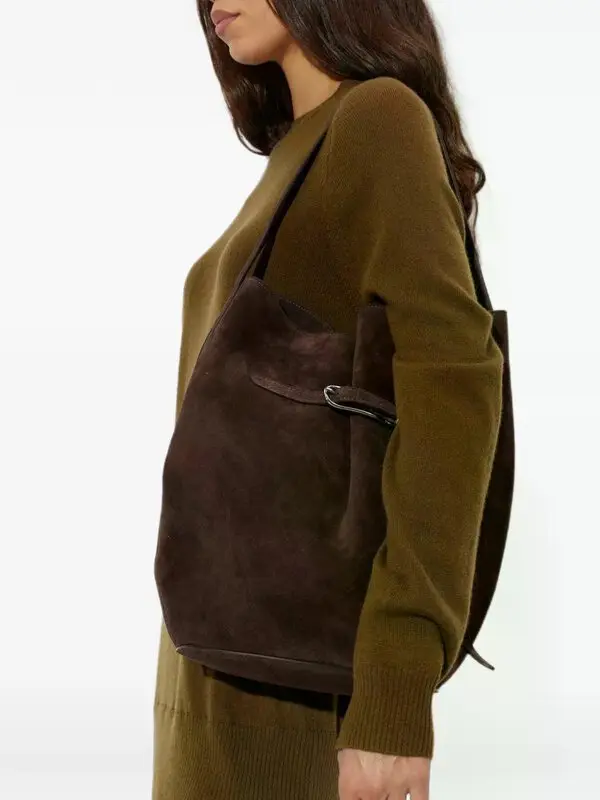 LIFFNER Large Suede Buckle-detail Tote Bag