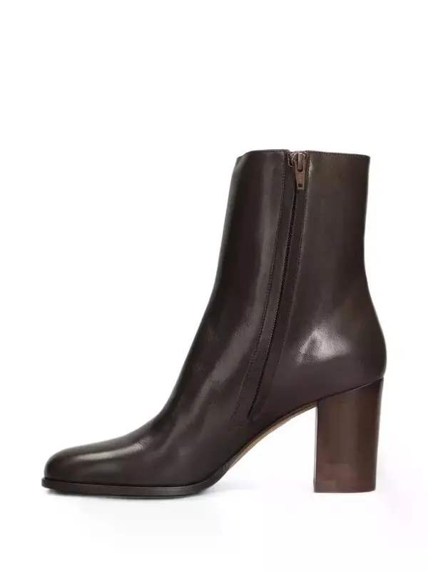 MARA BINI Round-toe Block-heel Ankle Boots - Brown