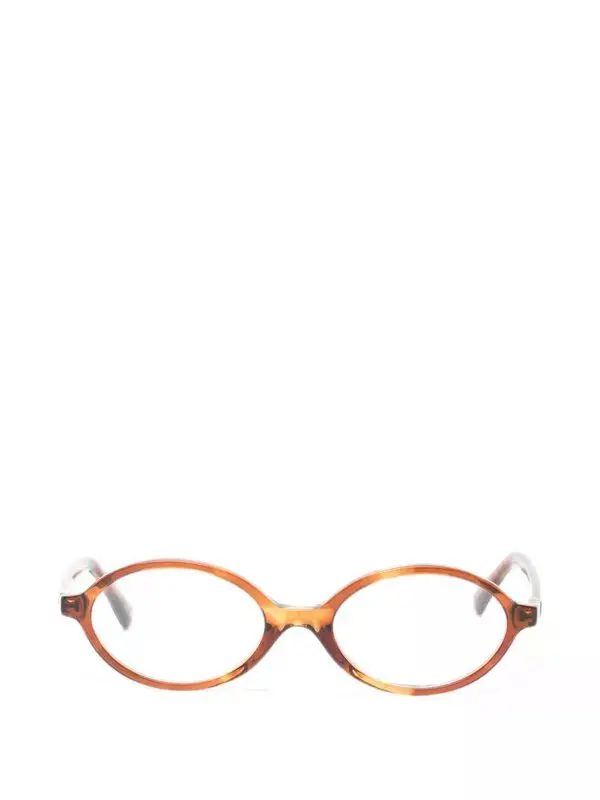 Miu Miu Oval-frame Glasses - Brown