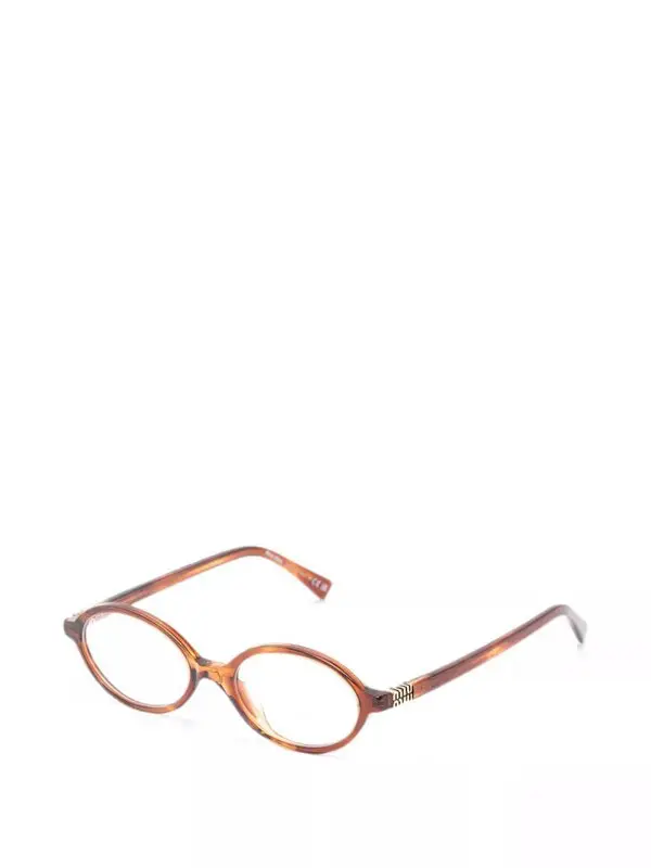 Miu Miu Oval-frame Glasses - Brown