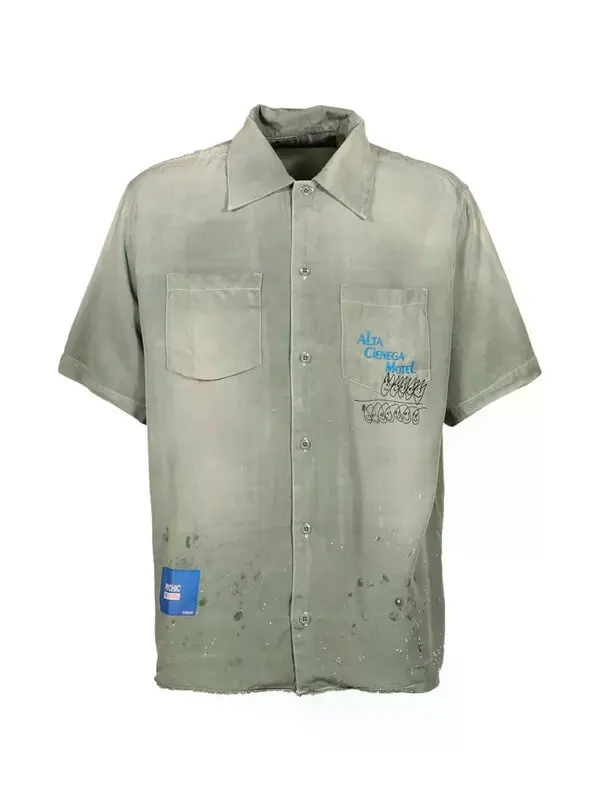 PALY Alta Cienega Distressed-effect Embroidered Shirt
