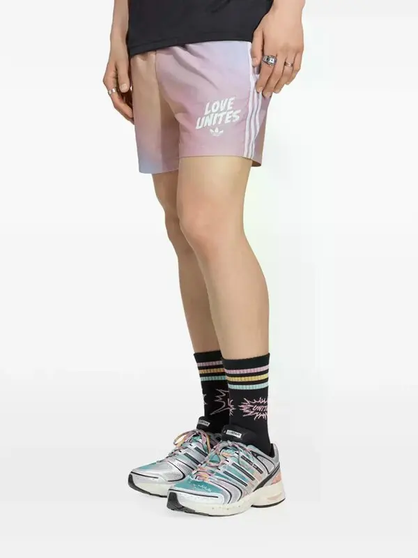 Adidas Love Unites Gradient-print Shorts - Pink
