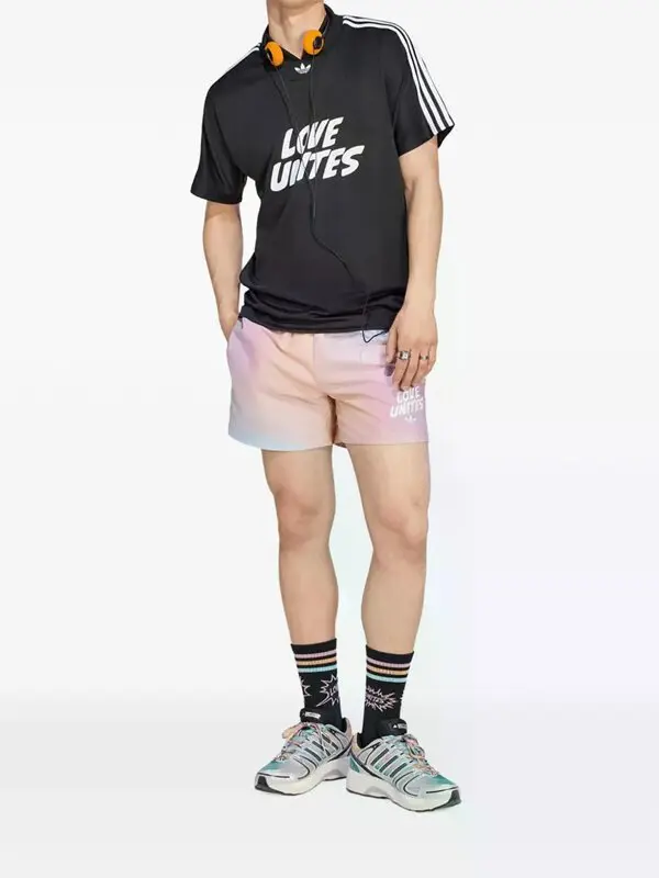 Adidas Love Unites Gradient-print Shorts - Pink