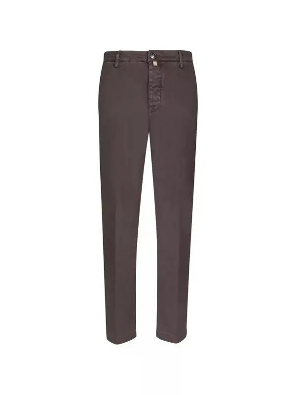 Jacob Cohen Logo-patch Straight-leg Trousers - Brown