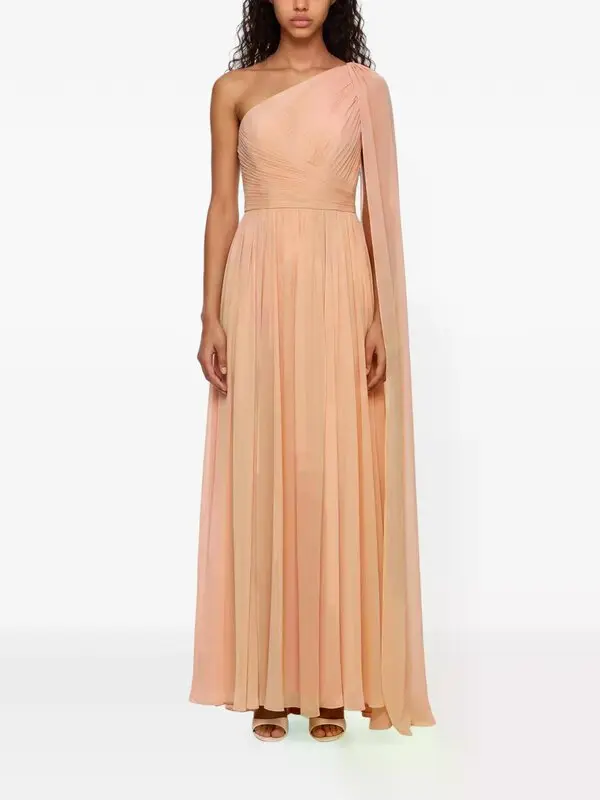 Elie Saab One-shoulder Cape-detail Gown