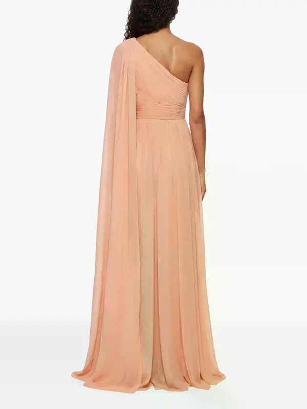 Elie Saab One-shoulder Cape-detail Gown