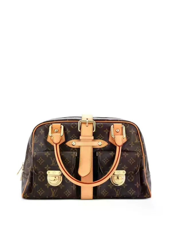 LOUIS VUITTON Manhattan Handbag Monogram Canvas Gm Satchel - Brown