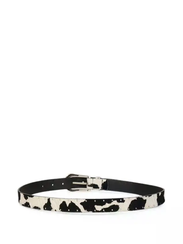 SECOND / LAYER Doc Pony-hair Leather Belt - White