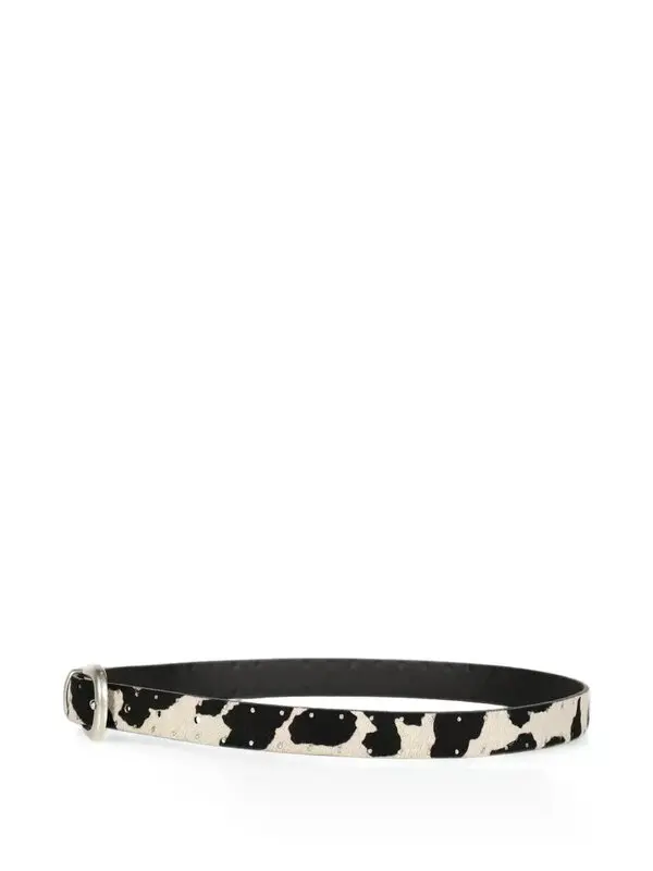 SECOND / LAYER Doc Pony-hair Leather Belt - White
