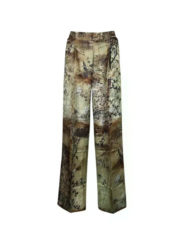 PIERRE-LOUIS MASCIA Floral-jacquard Wide-leg Trousers - Green