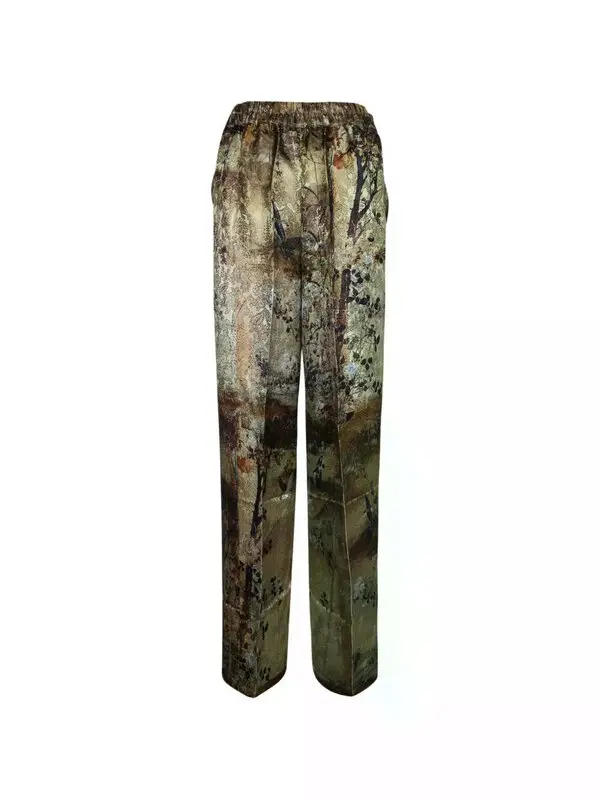 PIERRE-LOUIS MASCIA Floral-jacquard Wide-leg Trousers