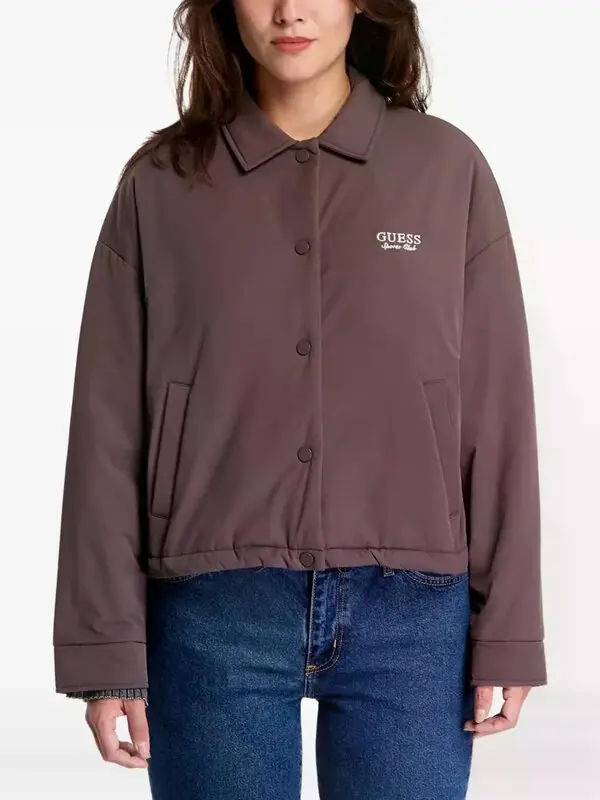 Guess Logo-embroidered Jacket - Brown